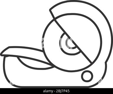 adhesive tape dispenser icon over white background, line and fill style ...