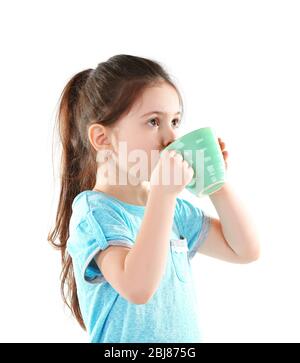 little girl drinking water from a fountain Stock Photo - Alamy
