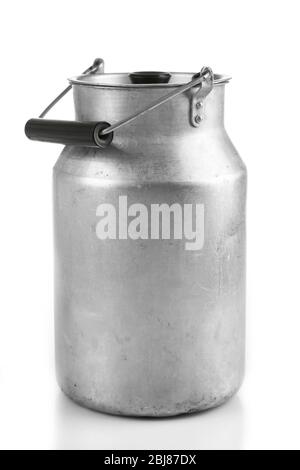 Milk can isolated on white Stock Photo - Alamy