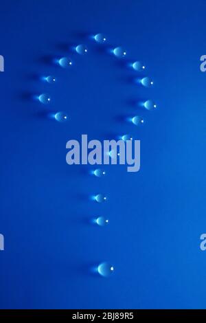 Question mark made of water drops on blue background Stock Photo - Alamy