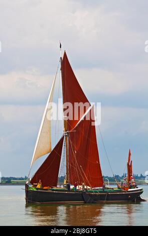 Thames sailing barge Pudge in the Swale estuary Stock Photo - Alamy