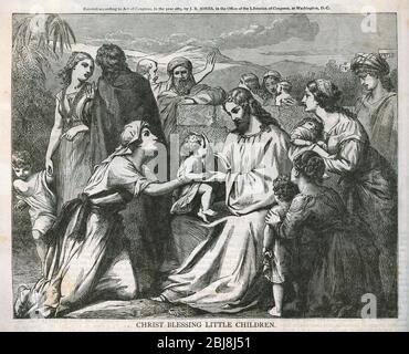 illustration of Jesus Christ Blessing Little Children - Rembrandt ...
