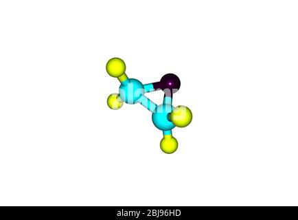 Ethylene oxide (oxirane), molecular model. Ethylene is the simplest ...