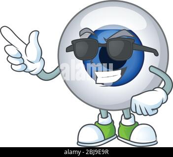 Cute eyeball character wearing eyeglasses cartoon illustration Stock ...