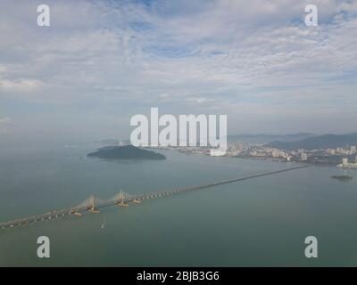 Aerial view Penang Second Bridge Stock Photo - Alamy