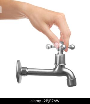 hand turning a tap Stock Photo - Alamy