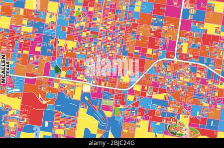 Simple map of McAllen, Texas, USA. Black and white version for ...