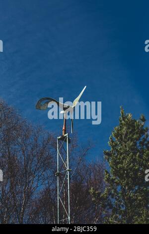 Propeller anemometer used to measure wind speed and direction mounted ...