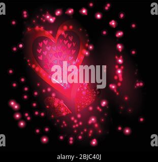 Valentine's Day party design for flyers, posters or banners. Abstract ...