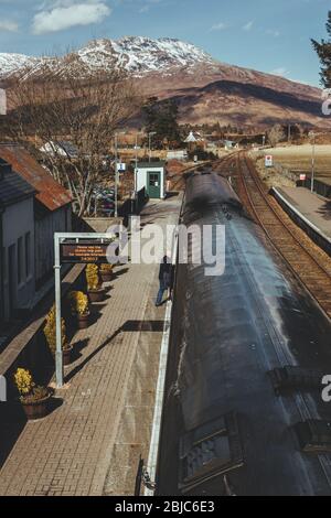 Strathcarron railway station, a remote railway station on the Kyle of ...