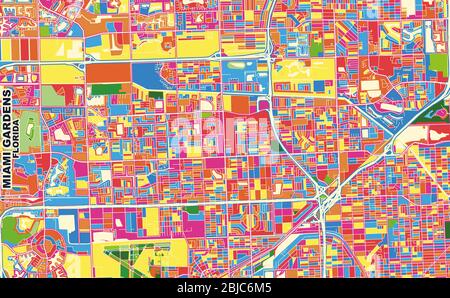 City map Miami, color detailed plan, vector illustration detailed plan ...