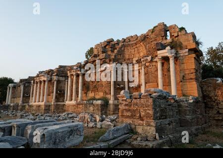 Monumental Fountain (Nymphaeum), Side, Province Antalya, Turkey Stock ...