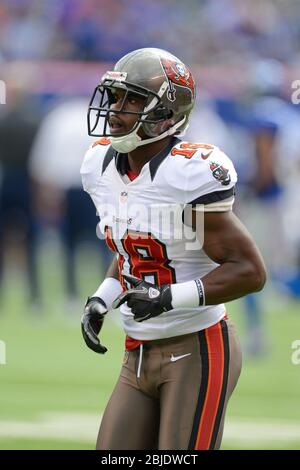 Tampa Bay Buccaneers' Sammie Stroughter (18) bobbles the opening ...