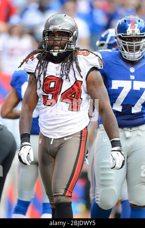 Tampa Bay Buccaneers defensive end DeMonte Capehart (90) runs with an ...
