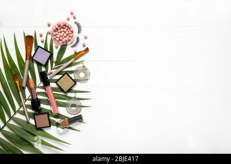 Summer decorative cosmetic set, professional Makeup and accessories on ...