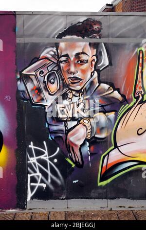 graffiti, Cardiff Wales UK. Principality Stadium, Boardwalk Stock Photo ...