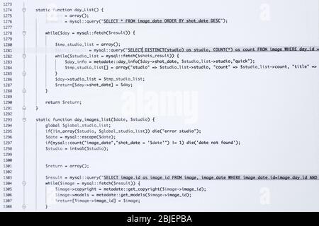 Script code printed on paper, closeup Stock Photo - Alamy