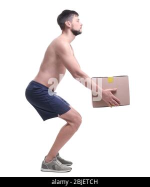 Incorrect Box Lifting Posture. Heavy Weight Lift Incorrect Box Lifting ...