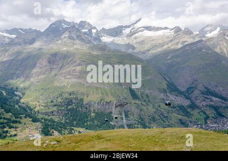 Riffelberg Express gondola service from Riffelberg to Zermatt ...