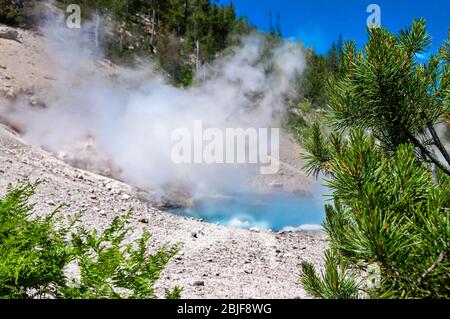 Beryl Spring, one of the hottest hot springs in Yellowstone National ...