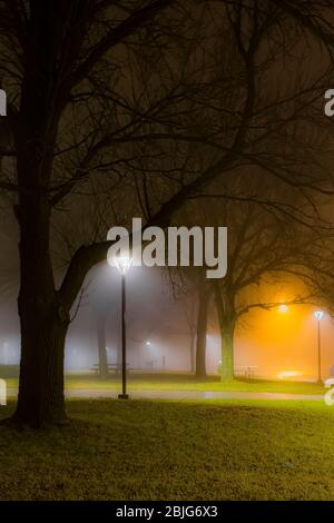 Blue Earth Rest Area Eastbound along Interstate 90 on a foggy and ...