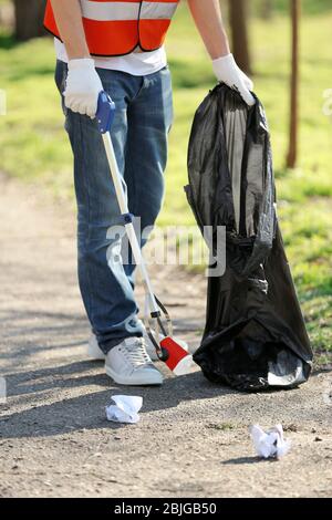 Litter Picker (Male/Man) Picking Up Litter in the Peak District ...