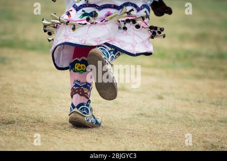 Native Female Dancer's Feet in Beaded Moccasin Boots, Mukluks ...