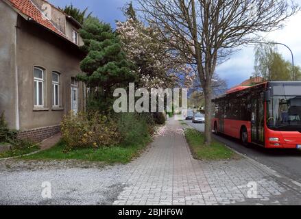Beautiful street in silent suburb of European town Stock Photo - Alamy