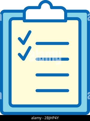 Document with clip line and fill style icon design, Data archive and information theme Vector ...