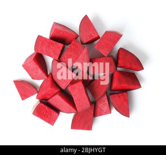 Chopped beet on white background Stock Photo - Alamy