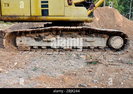 An old caterpillar tracked vehicle in Longyearbyen, Spitsbergen ...