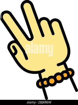 Rapper hand sign icon. Outline rapper hand sign vector icon for web ...