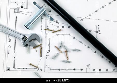 Electrical installation drawing Stock Photo - Alamy