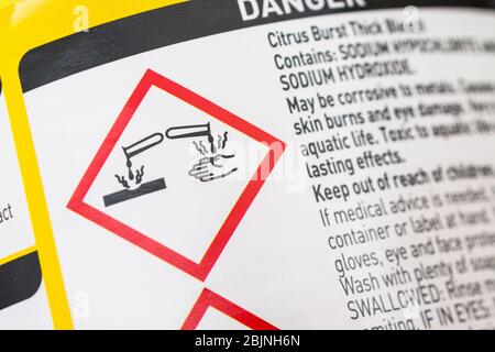 Danger Chemicals Corrosive Irritant Warning Sign Stock Photo: 29803052 ...
