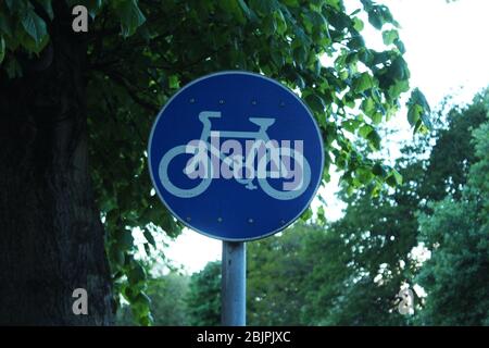 circle blue road signs Stock Photo - Alamy