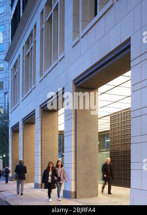 Colonnade to corporate reception space with illuminated ceiling. 25 ...