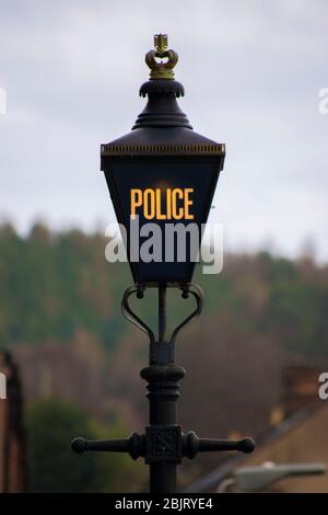 Vintage Police Sign Blue Light County Police Kent Chatham Dockyard ...