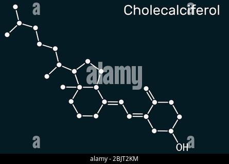 Vitamin D3, Structural chemical formula futuristic background Stock ...
