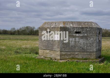second world war concrete pill box at the entrance to Aberystwyth ...