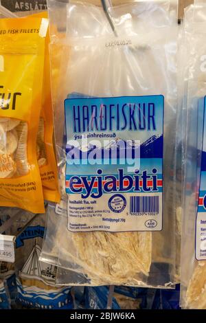 Icelandic dried haddock (Ysa) fish (hardfiskur) packets for sale in the ...