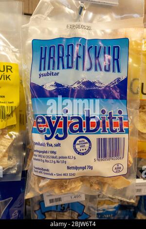 Icelandic dried haddock (Ysa) fish (hardfiskur) packets for sale in the ...