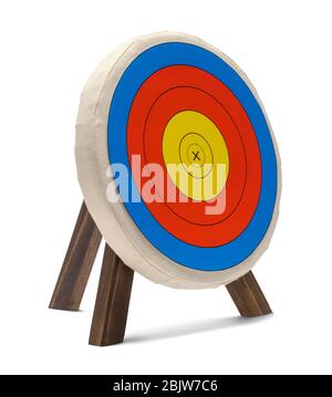 Round Archery Target Isolated on White Background Stock Photo - Alamy