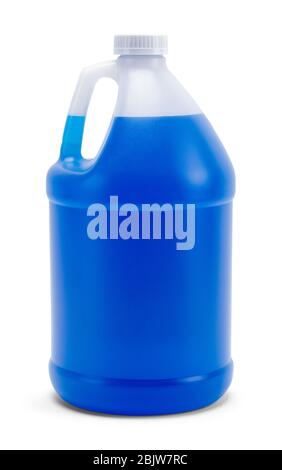 Bottle of windshield washer fluid and wiper on white background Stock ...