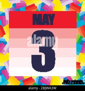 Calendar icon with third may, vector illustration Stock Vector Image ...