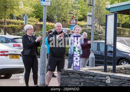 Coleraine, Northern Ireland. 30th Apr 2020.Doctors nurses staff and supporters of the NHS ...