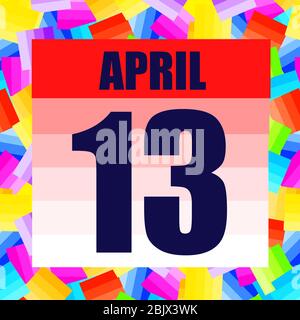April 13 icon. For planning important day. April 13th illustration ...