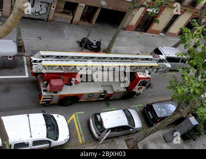 Intervention of the Barcelona firefighters, Barcelona fire brigade ...
