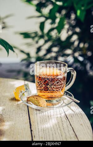 Outdoors garden relaxation green cafe, stock photo Stock Photo - Alamy