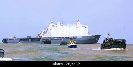 HNLMS Johan de Witt (L801), a Rotterdam-class landing platform dock operated by the Netherlands ...