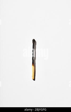 Burnt matchstick on white background Stock Photo - Alamy